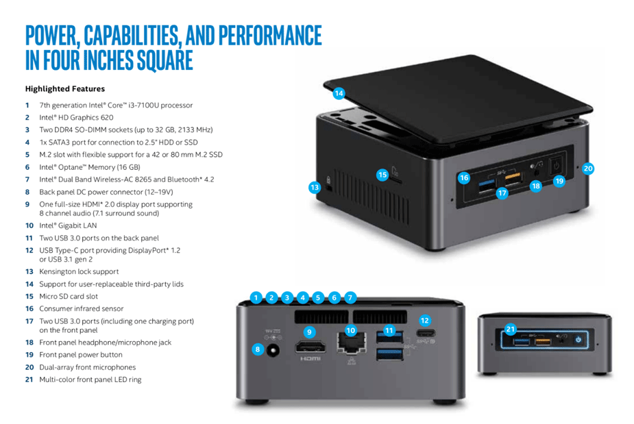 Intel® NUC Kit NUC7i3BNHX1